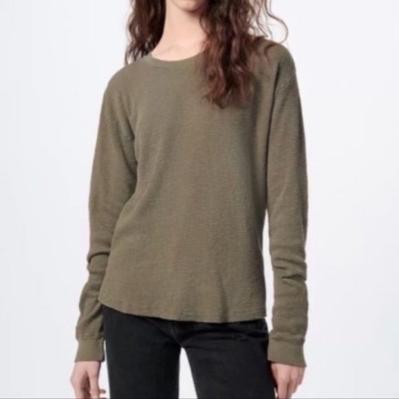 Re/Done | Tops | New Without Tag Redone Thermal In Olive | Poshmark